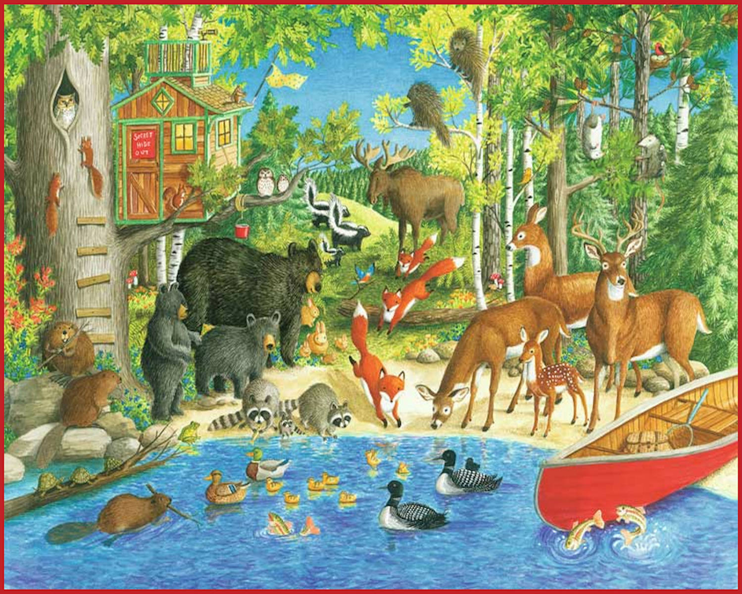 Solve Animals in the forest jigsaw puzzle online with 320 pieces
