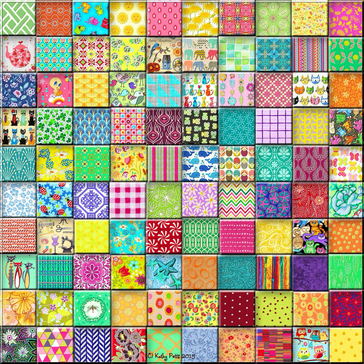 Solve 100 Different Square Tiles jigsaw puzzle online with 400 pieces