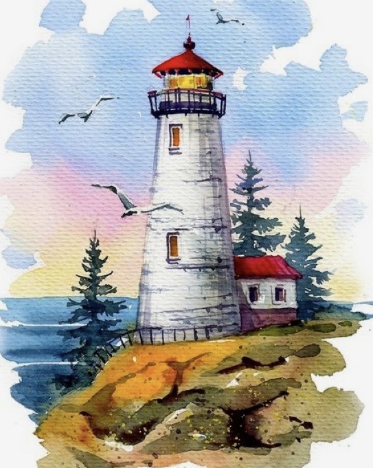 Solve Lighthouse jigsaw puzzle online with 48 pieces