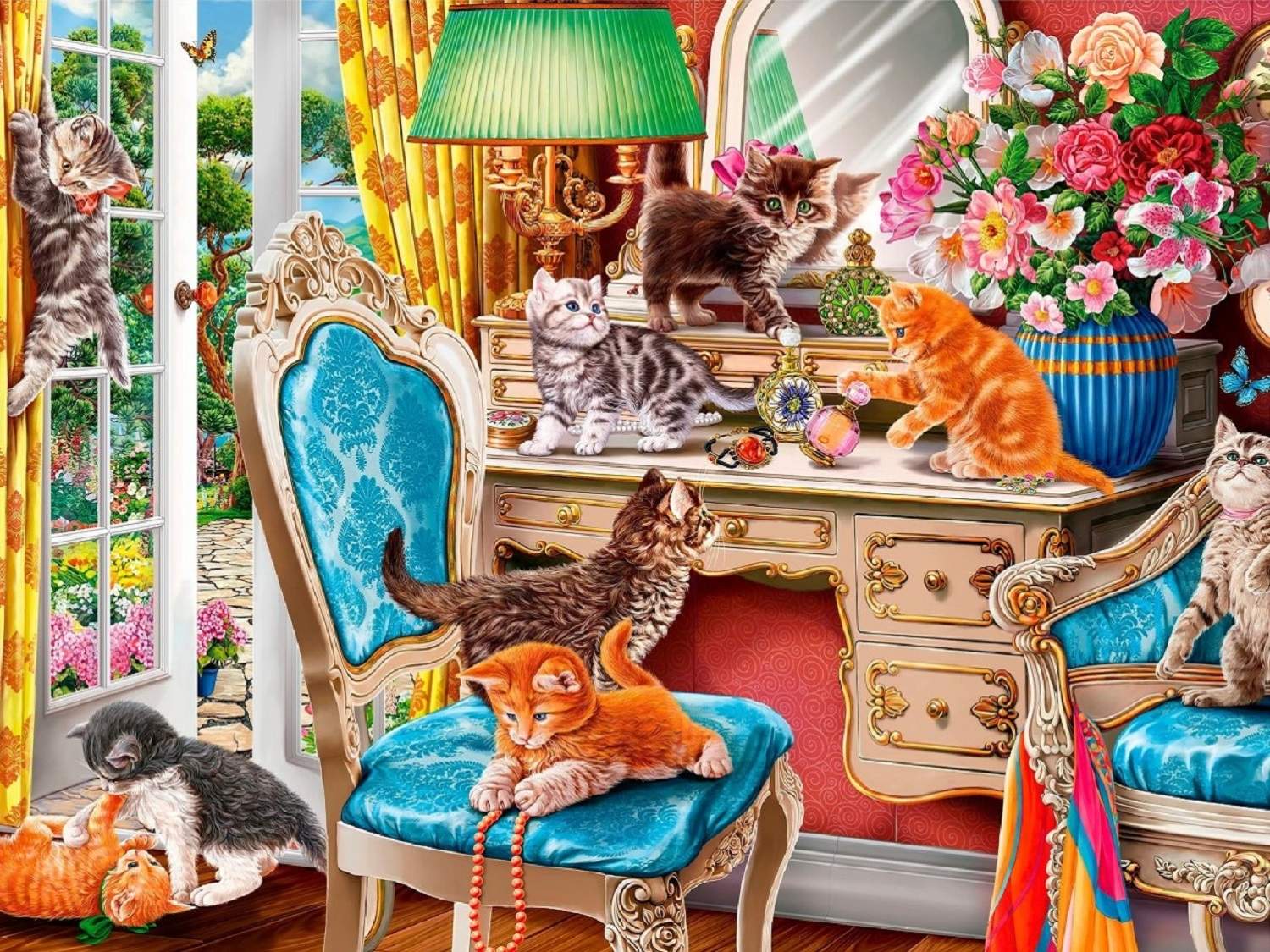 Solve Chatons espliègues jigsaw puzzle online with 500 pieces