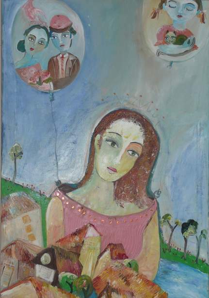 Solve Folk Art - Artist Sandra Dooley jigsaw puzzle online with 48 pieces