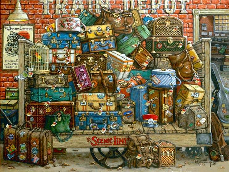 Solve Vintage Luggage jigsaw puzzle online with 108 pieces