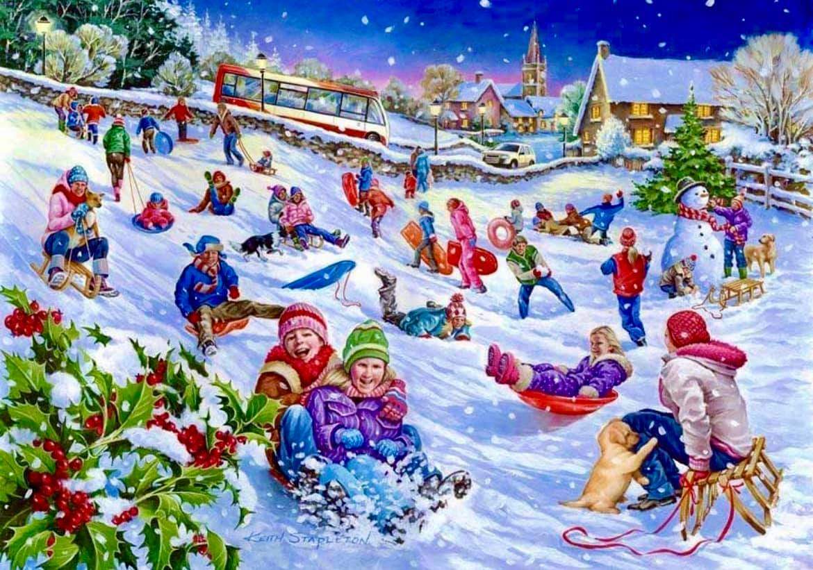 Solve Winter fun jigsaw puzzle online with 35 pieces