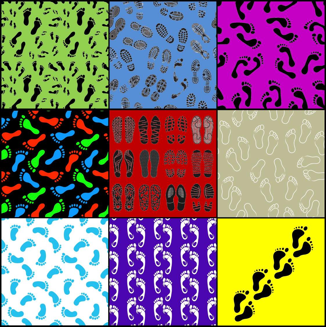 Jigsaw Puzzle | Footprint patterns | 81 pieces | Jigidi