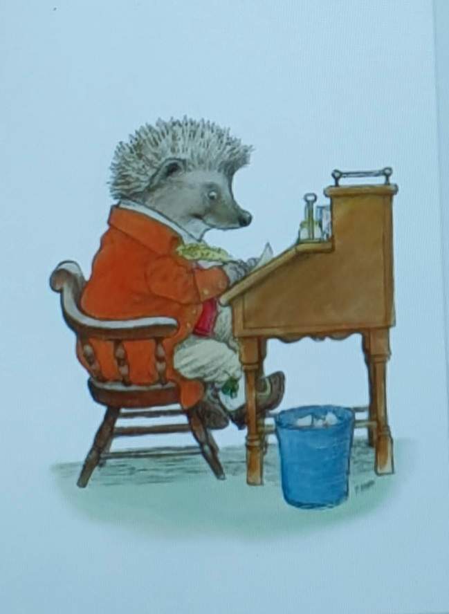 Solve MR. HEDGEHOG WRITES A LETTER jigsaw puzzle online with 48 pieces