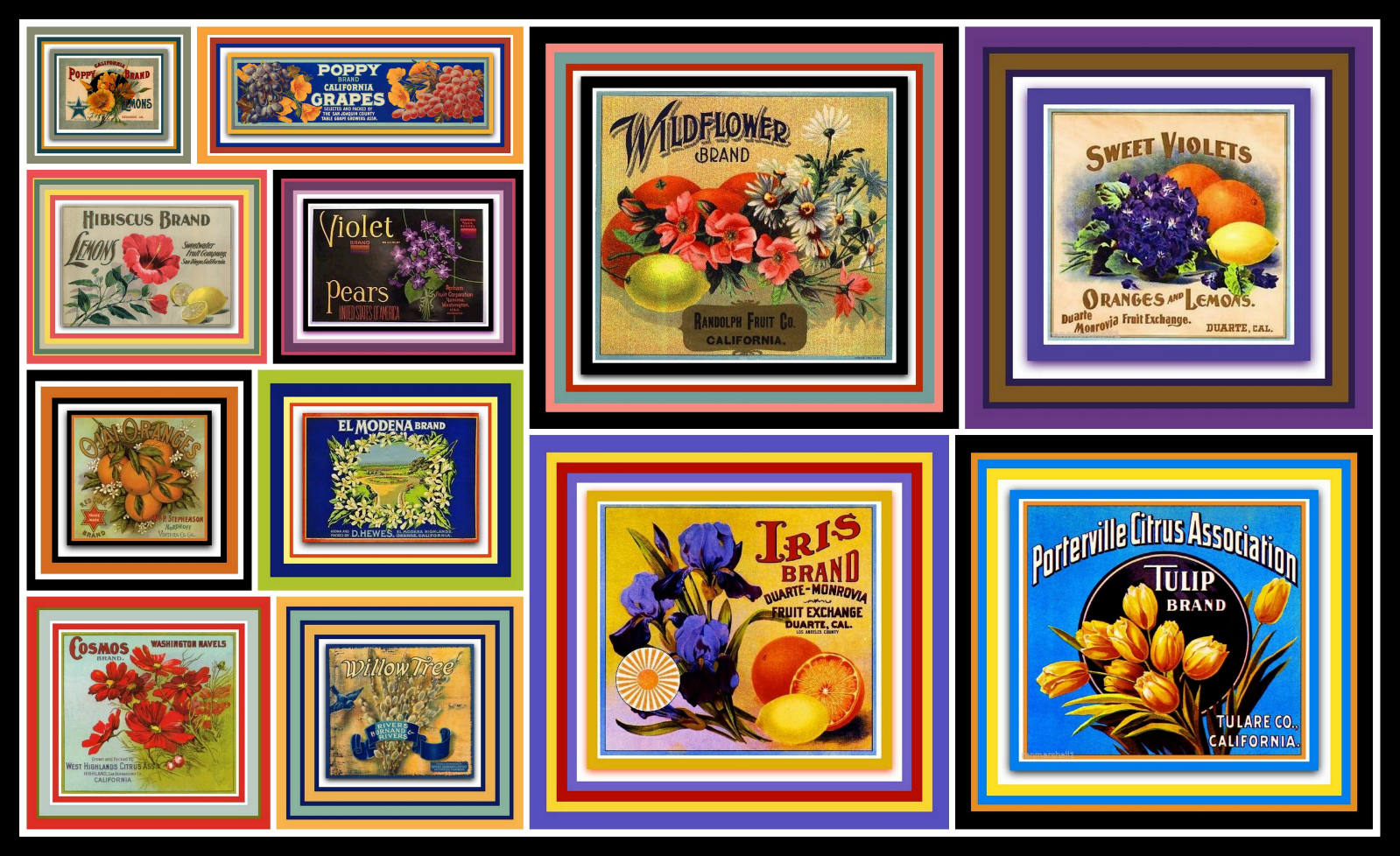 Solve More Vintage Fruit Crate Labels - All with a Floral Design jigsaw ...