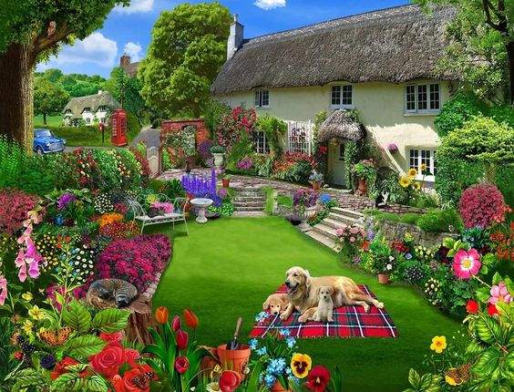Solve Cottage jigsaw puzzle online with 63 pieces