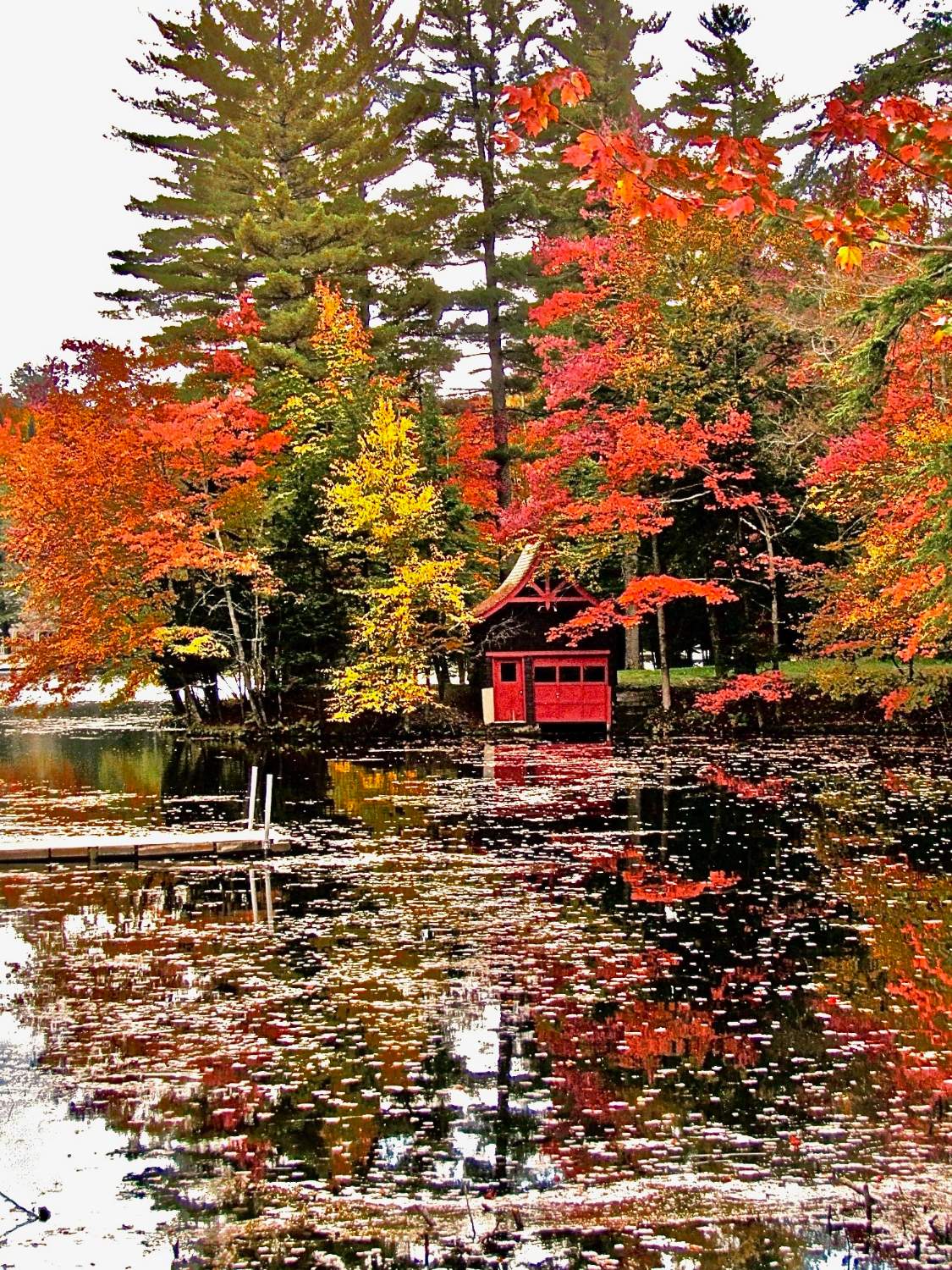 Solve Fall in Old Forge jigsaw puzzle online with 108 pieces