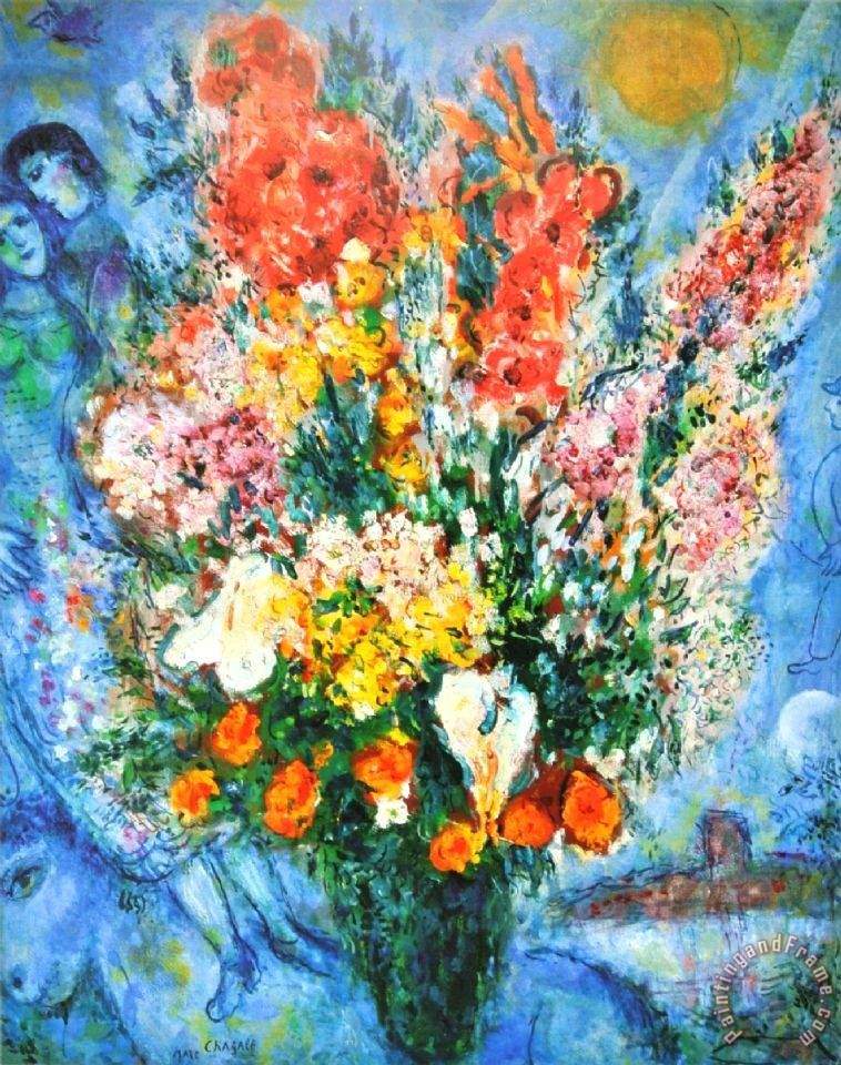 Jigsaw Puzzle | Marc Chagall—Vase of Flowers, Le Bouquet, 1958 | 99 ...
