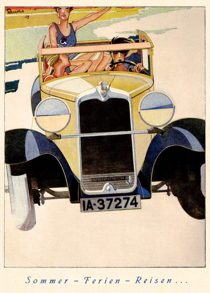 Solve Brennabor car ad, 1929, by Bernd Reuters (German, 1901-1958 ...