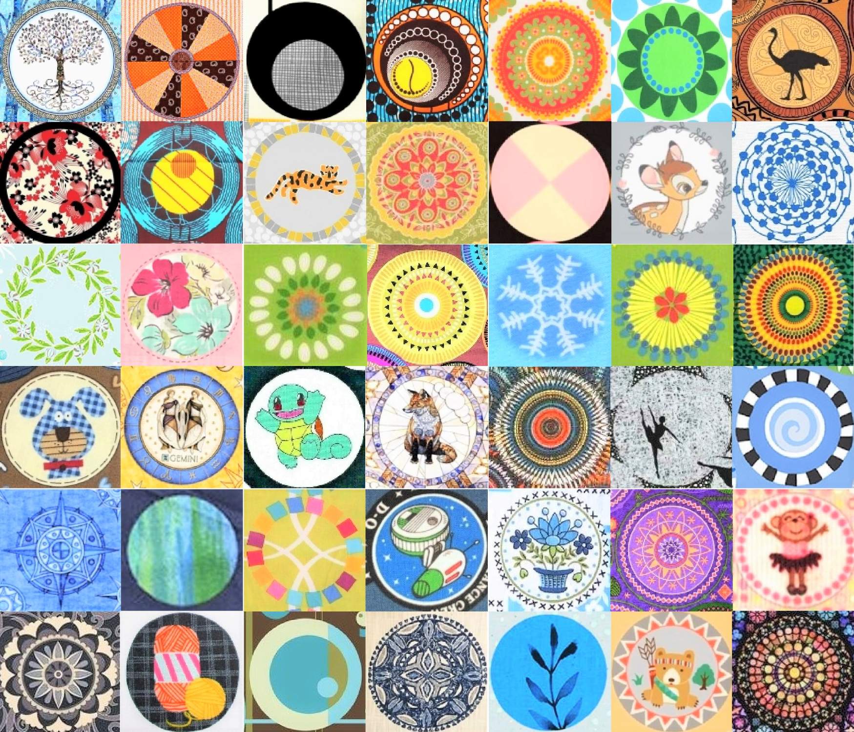 Solve PATCHWORK BIG CIRCLES 33 jigsaw puzzle online with 255 pieces