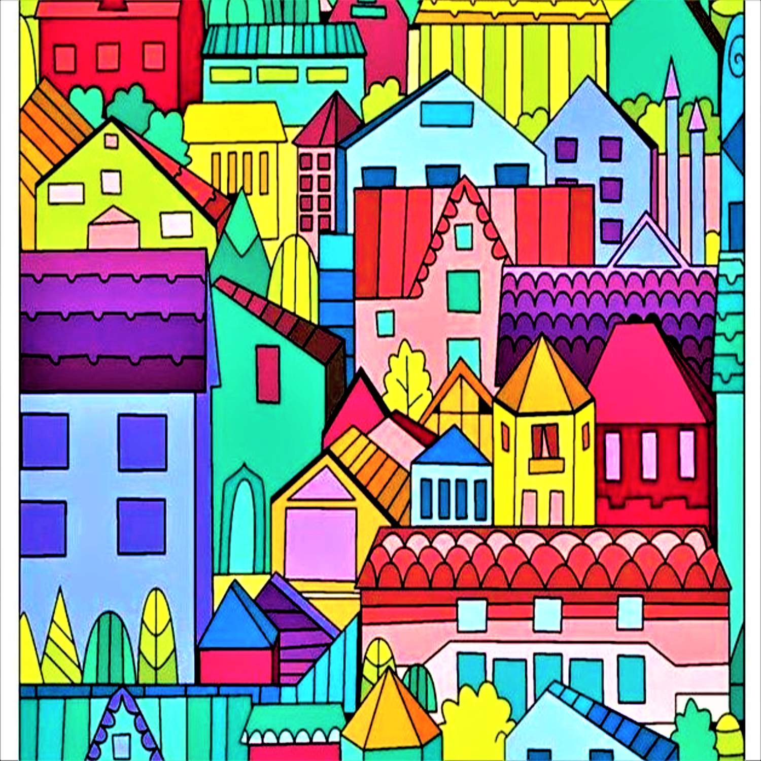 Solve Colorful Neighborhood jigsaw puzzle online with 576 pieces