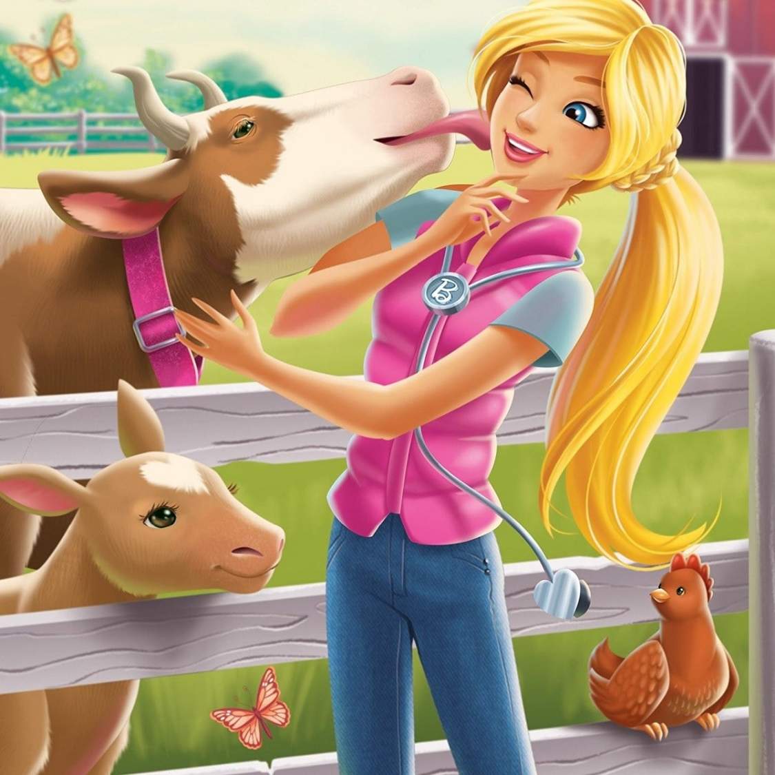 Solve Barbie on the Farm jigsaw puzzle online with 49 pieces