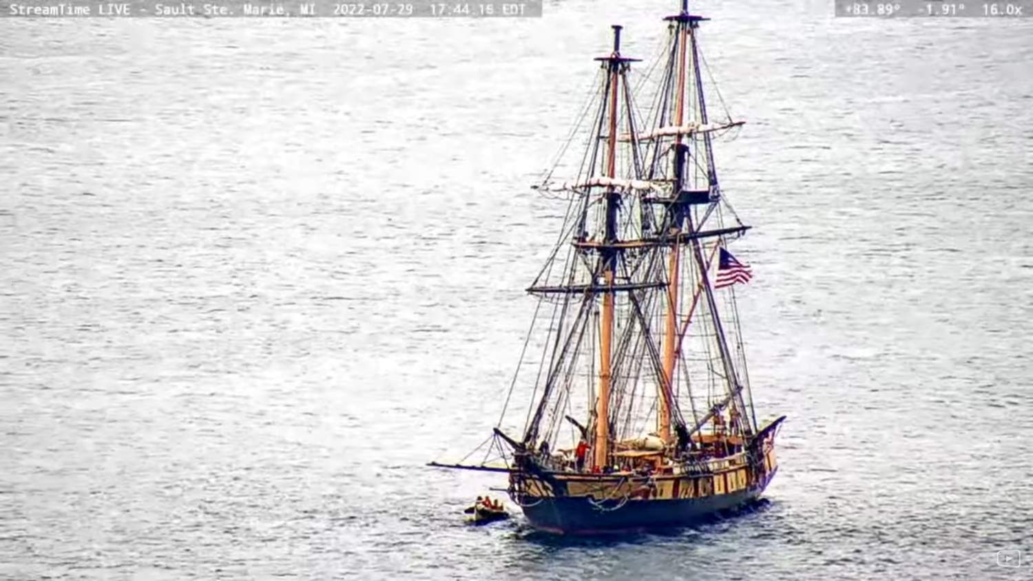 Solve Tall Ship at Soo Locks jigsaw puzzle online with 60 pieces