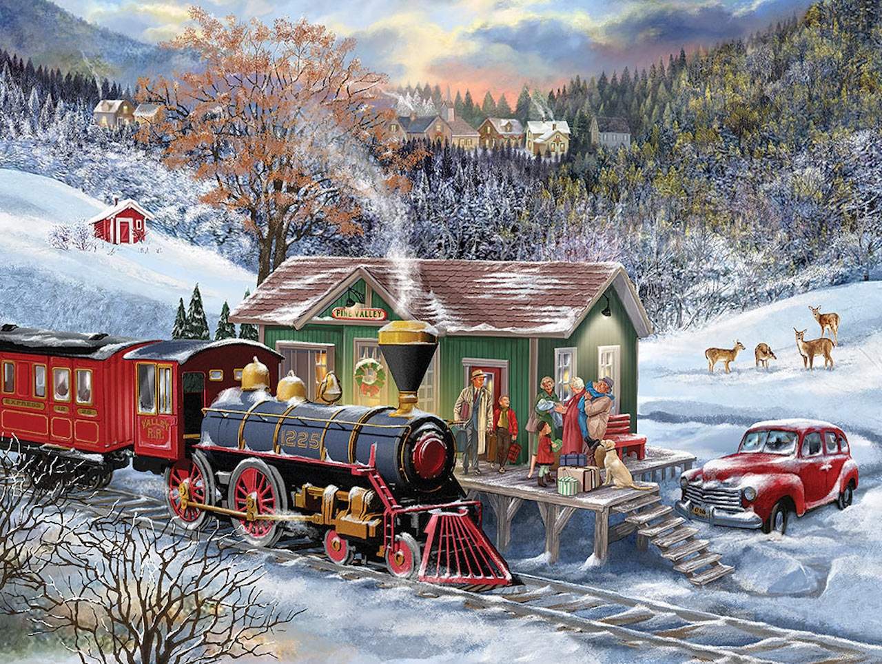 Solve PUZZLE - Pine Valley Railway Station jigsaw puzzle online with 80 ...