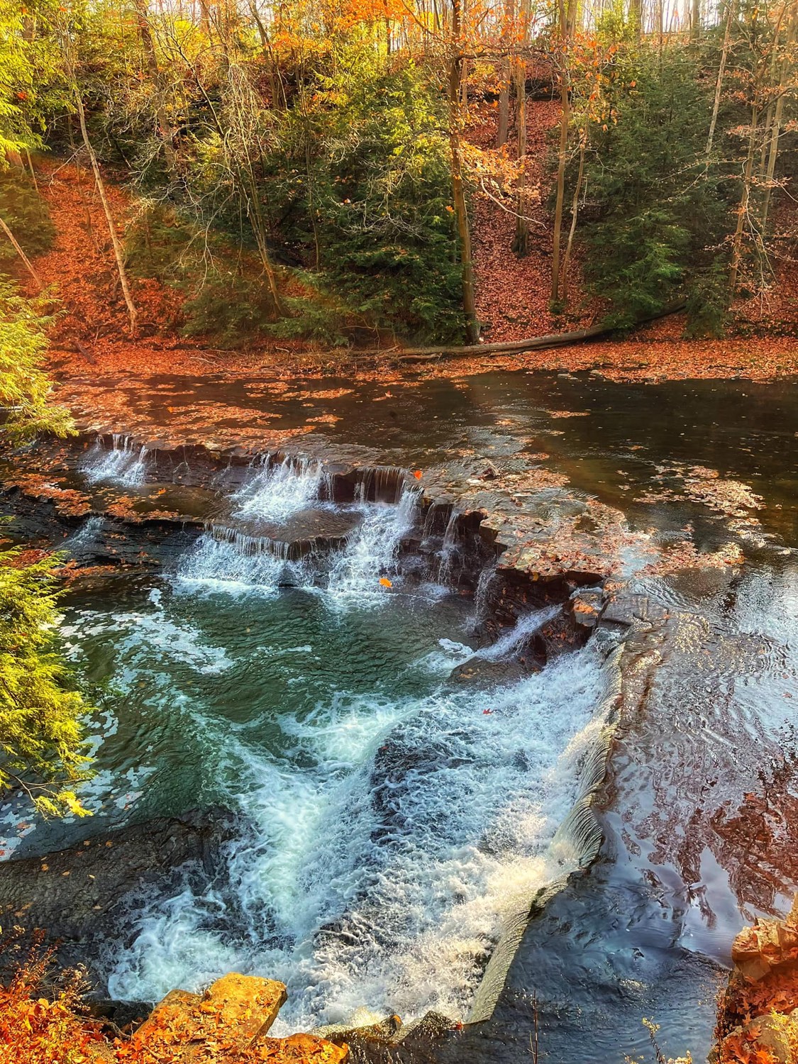 Solve Colorful point of view, Ohio waterfalls, USA jigsaw puzzle online ...