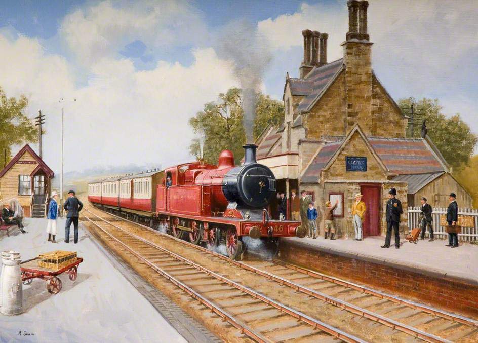 Solve Train at Cheddleton Station jigsaw puzzle online with 108 pieces