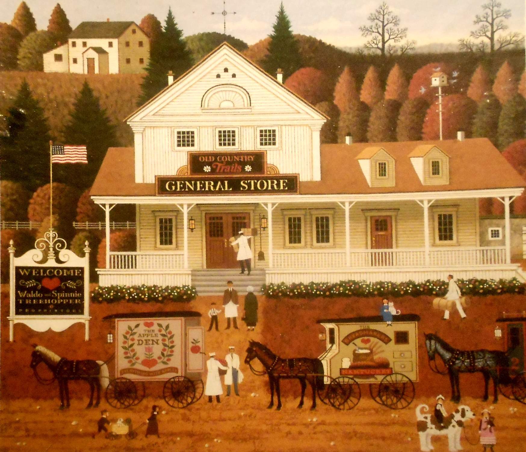 Solve Old Country General Store {Charles Wysocki} jigsaw puzzle online with 168 pieces