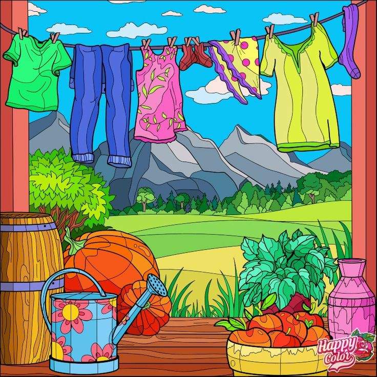 Solve WASHING DAY jigsaw puzzle online with 81 pieces