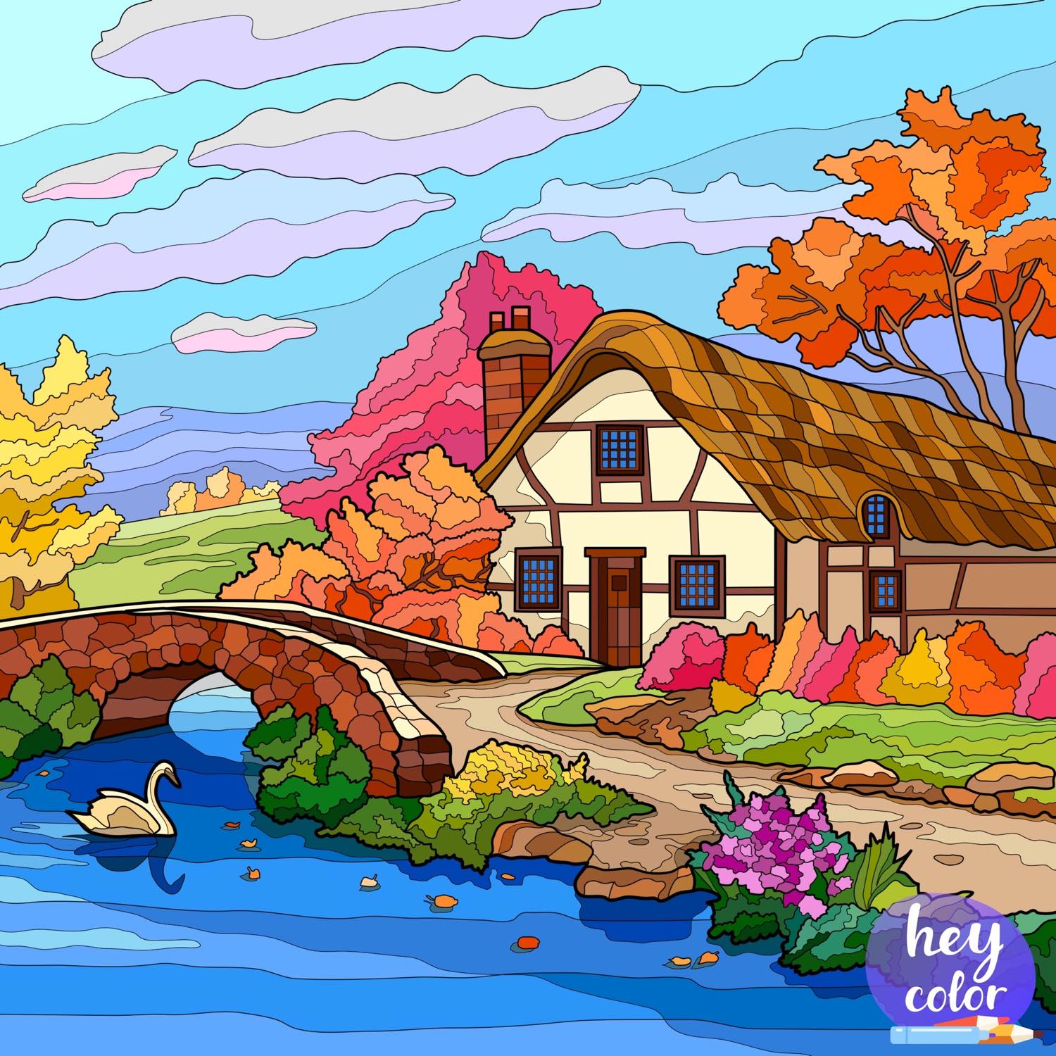 Solve A Country Cottage jigsaw puzzle online with 256 pieces
