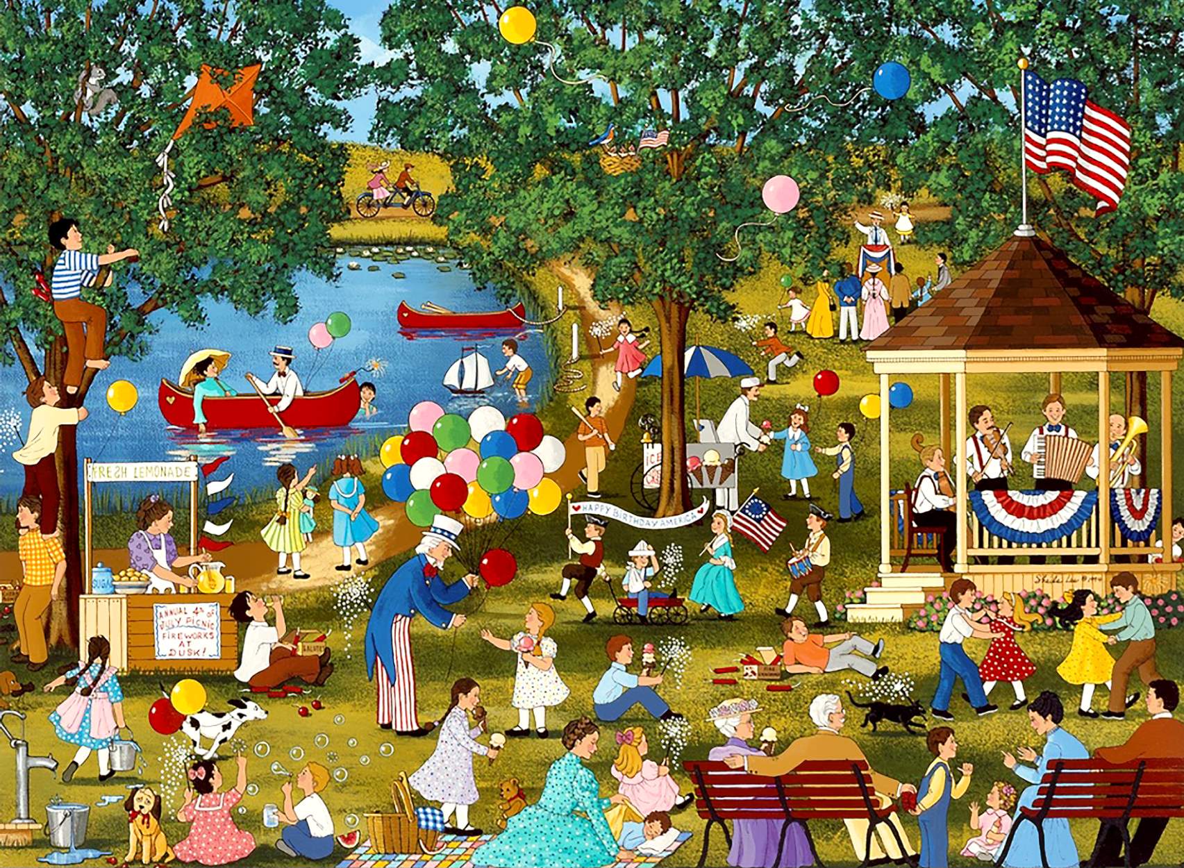 Solve Fourth of July Lake jigsaw puzzle online with 150 pieces