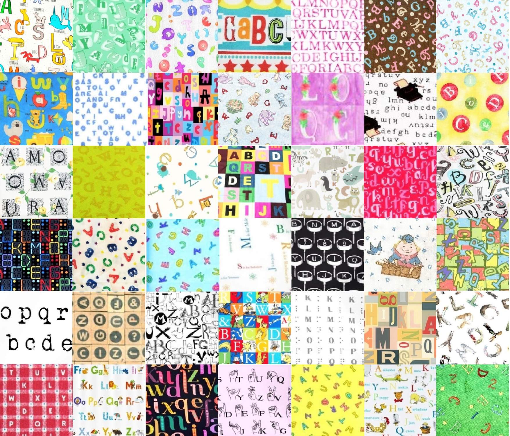 Solve PATCHWORK ALPHABET jigsaw puzzle online with 255 pieces