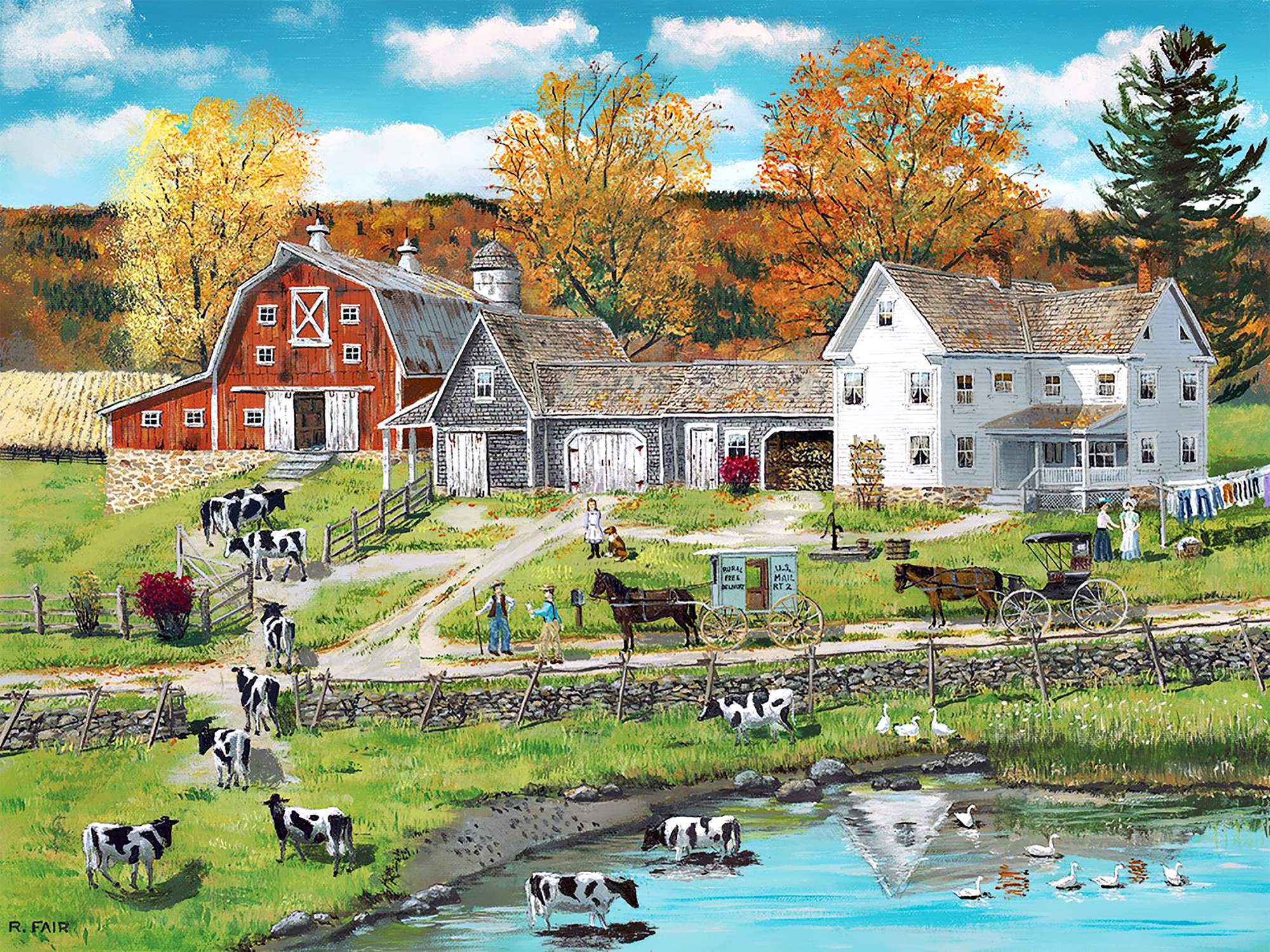 Solve Friends on the Farm jigsaw puzzle online with 300 pieces