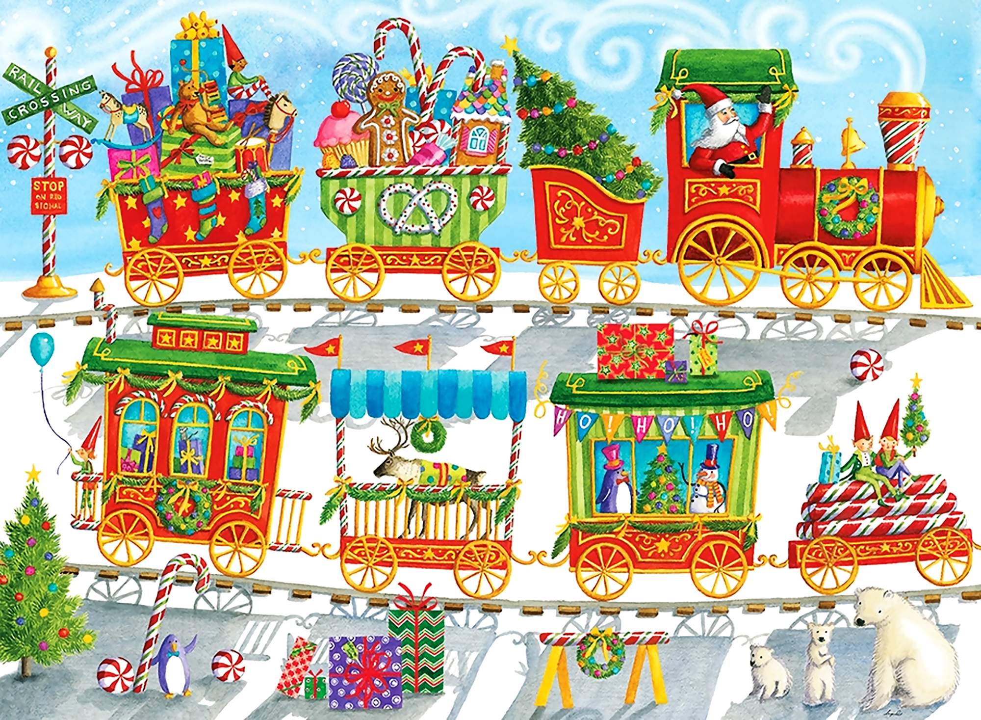 Solve Christmas Train jigsaw puzzle online with 352 pieces