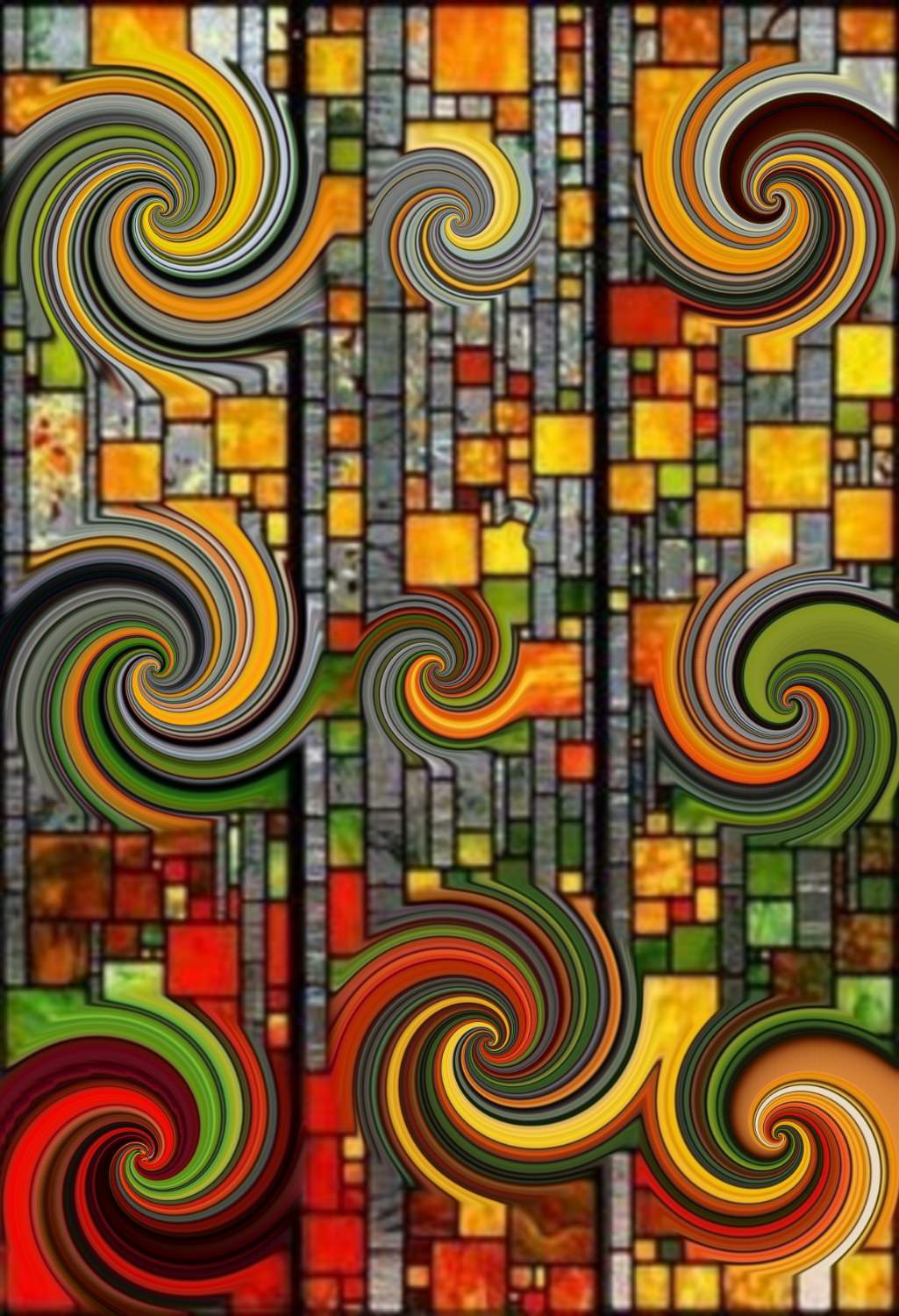Solve Stained glass Swirl jigsaw puzzle online with 96 pieces