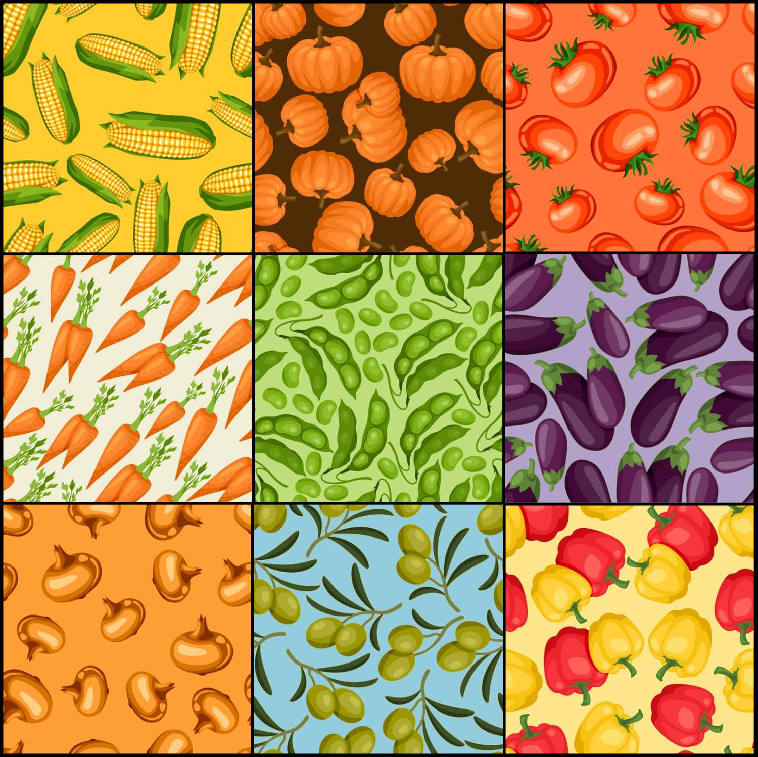 Solve Vegetable patterns 11 jigsaw puzzle online with 144 pieces