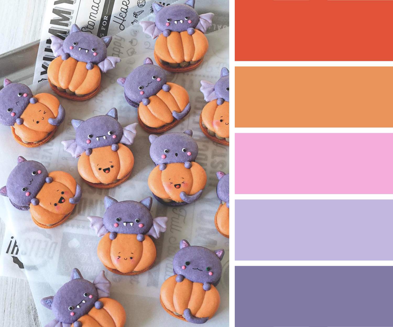 Solve Bat Cat Macaroons (Small) jigsaw puzzle online with 120 pieces