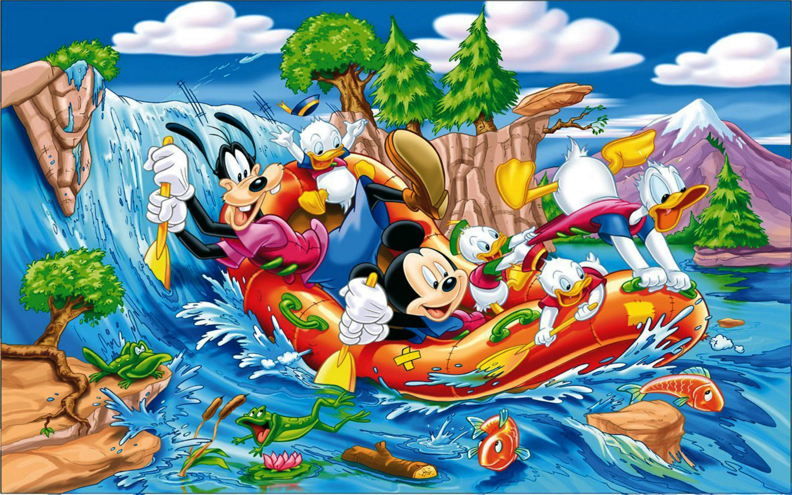 Solve Mickey-Mouse-Donald-Duck-and-Goofy jigsaw puzzle online with 416 ...