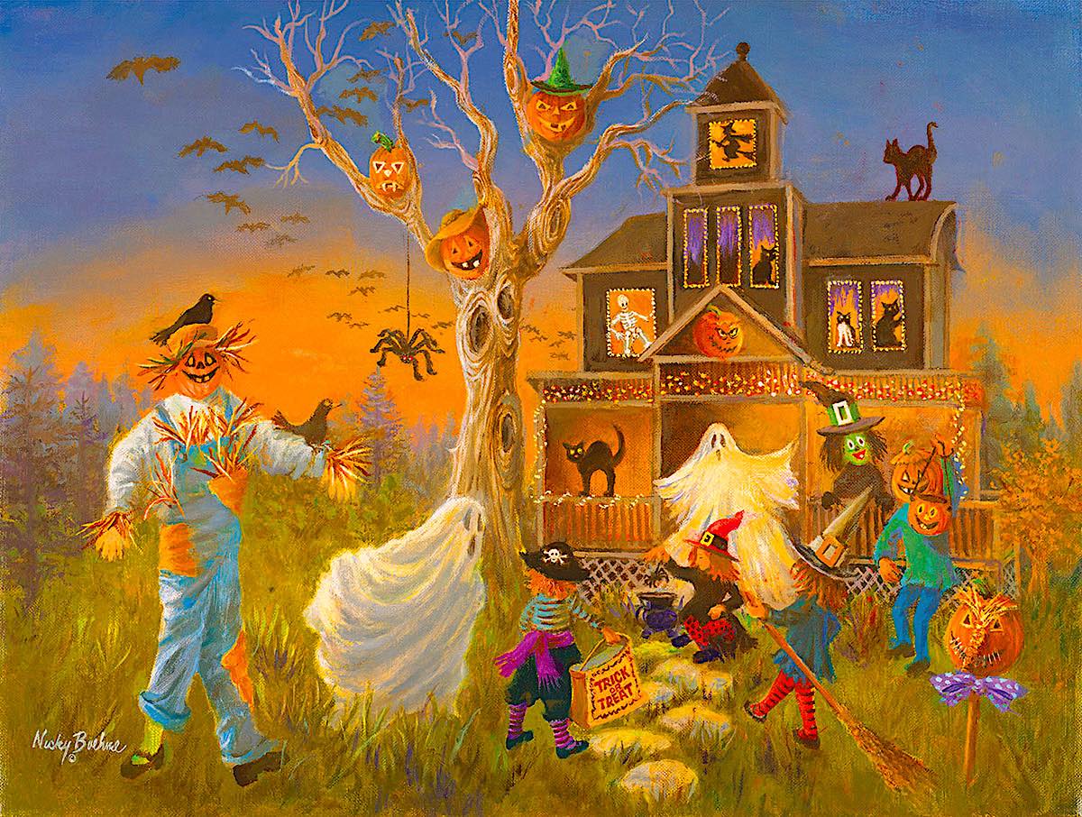 Solve Spooky Halloween jigsaw puzzle online with 80 pieces