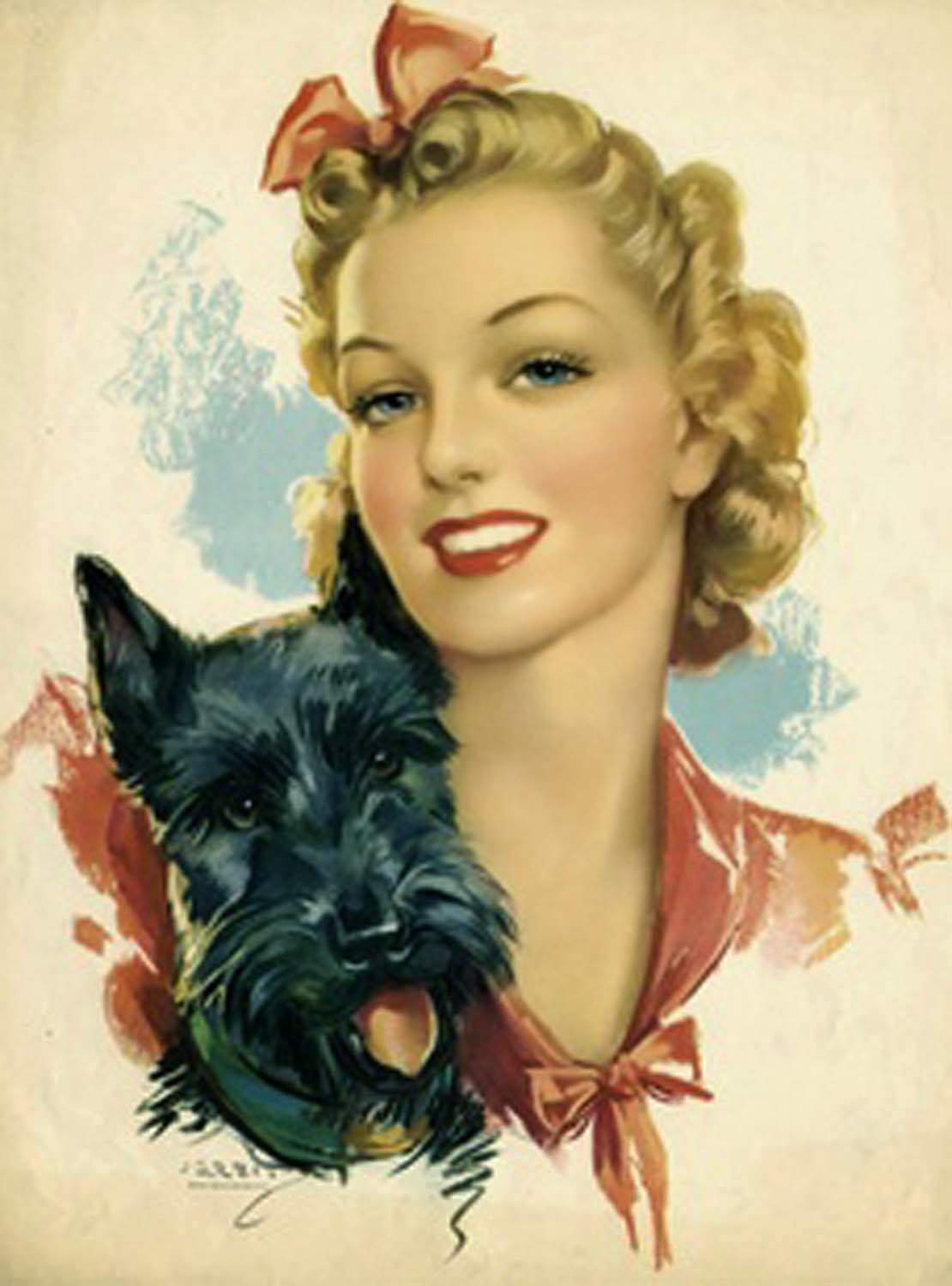 Solve Themes Vintage illustrations/pictures - Scottish Terrier Pinup ...