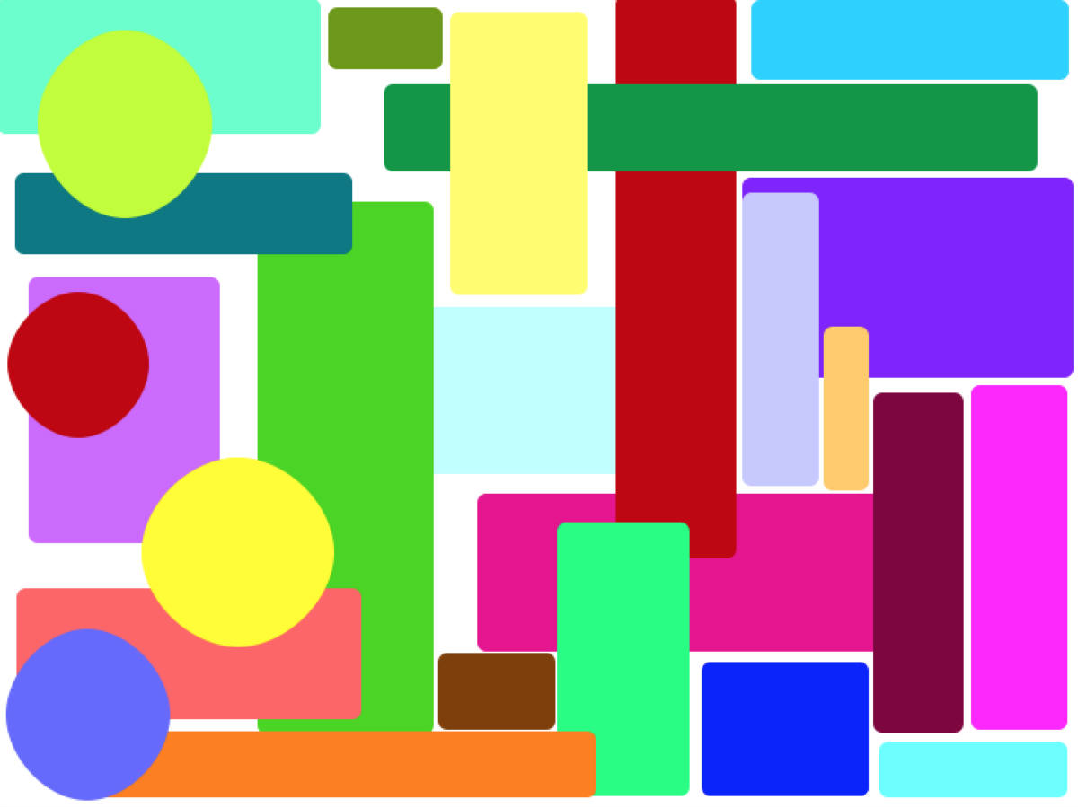 Solve Coloured Blocks and Spots jigsaw puzzle online with 48 pieces