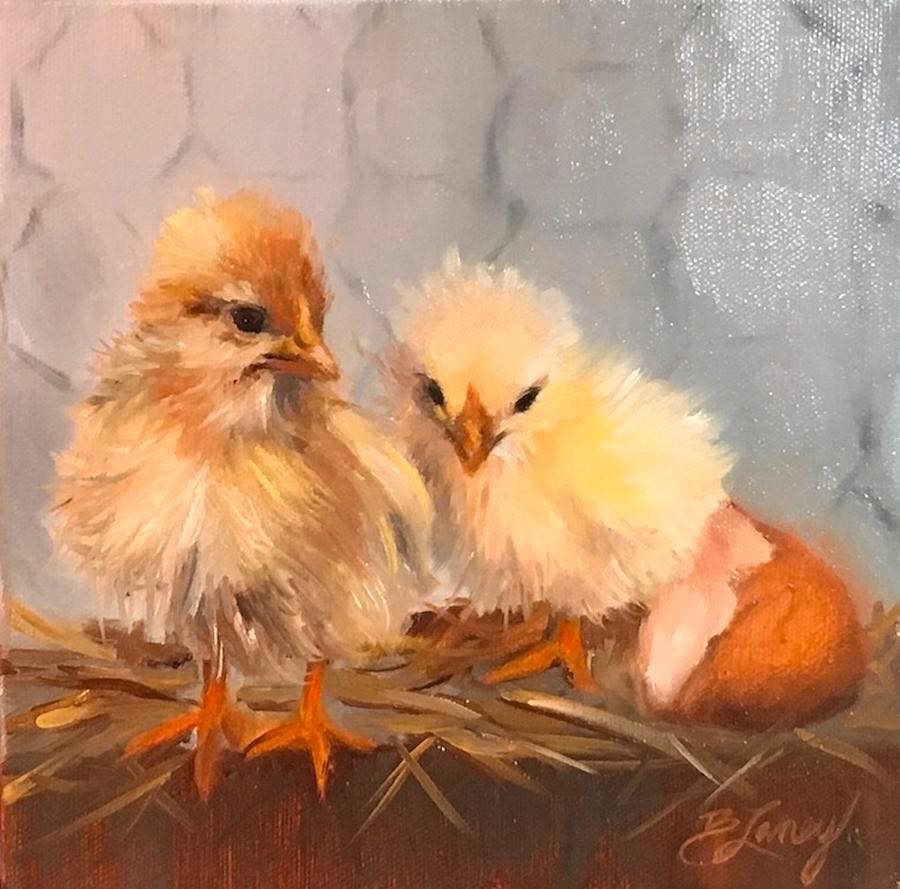Solve Two Chicks jigsaw puzzle online with 100 pieces