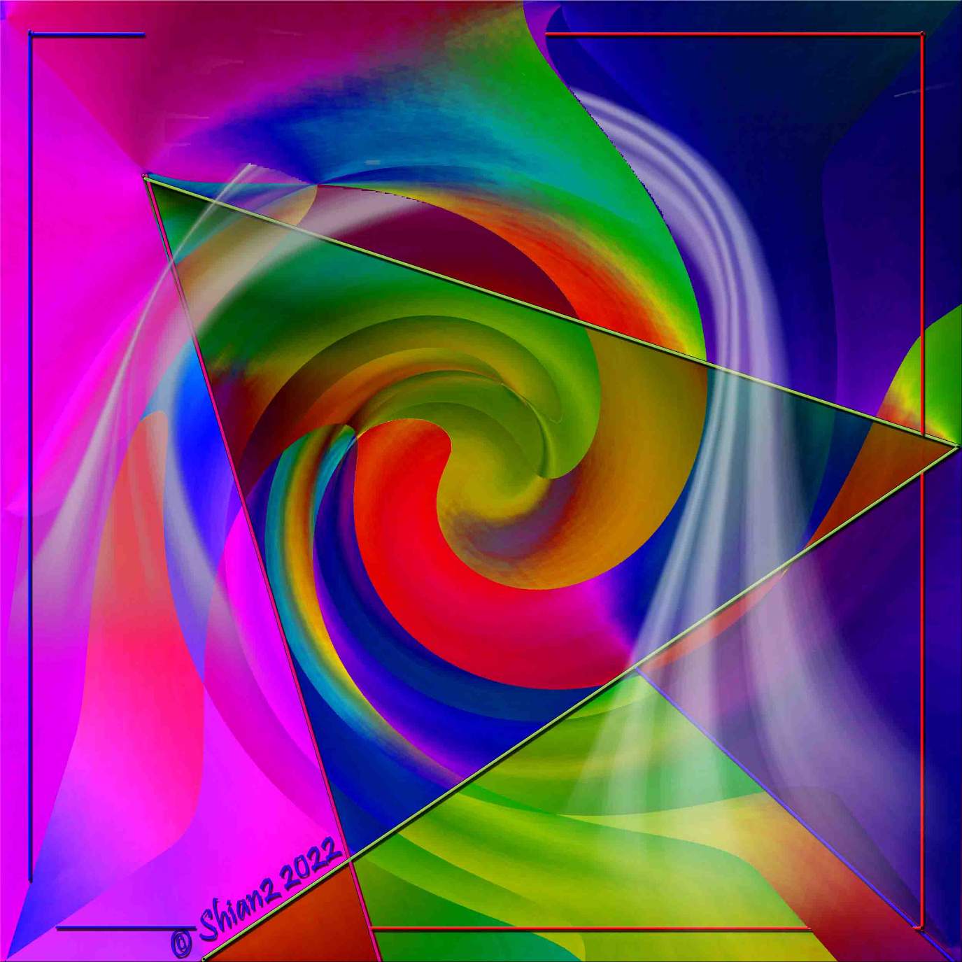 Solve Bright Coloured Twist jigsaw puzzle online with 121 pieces