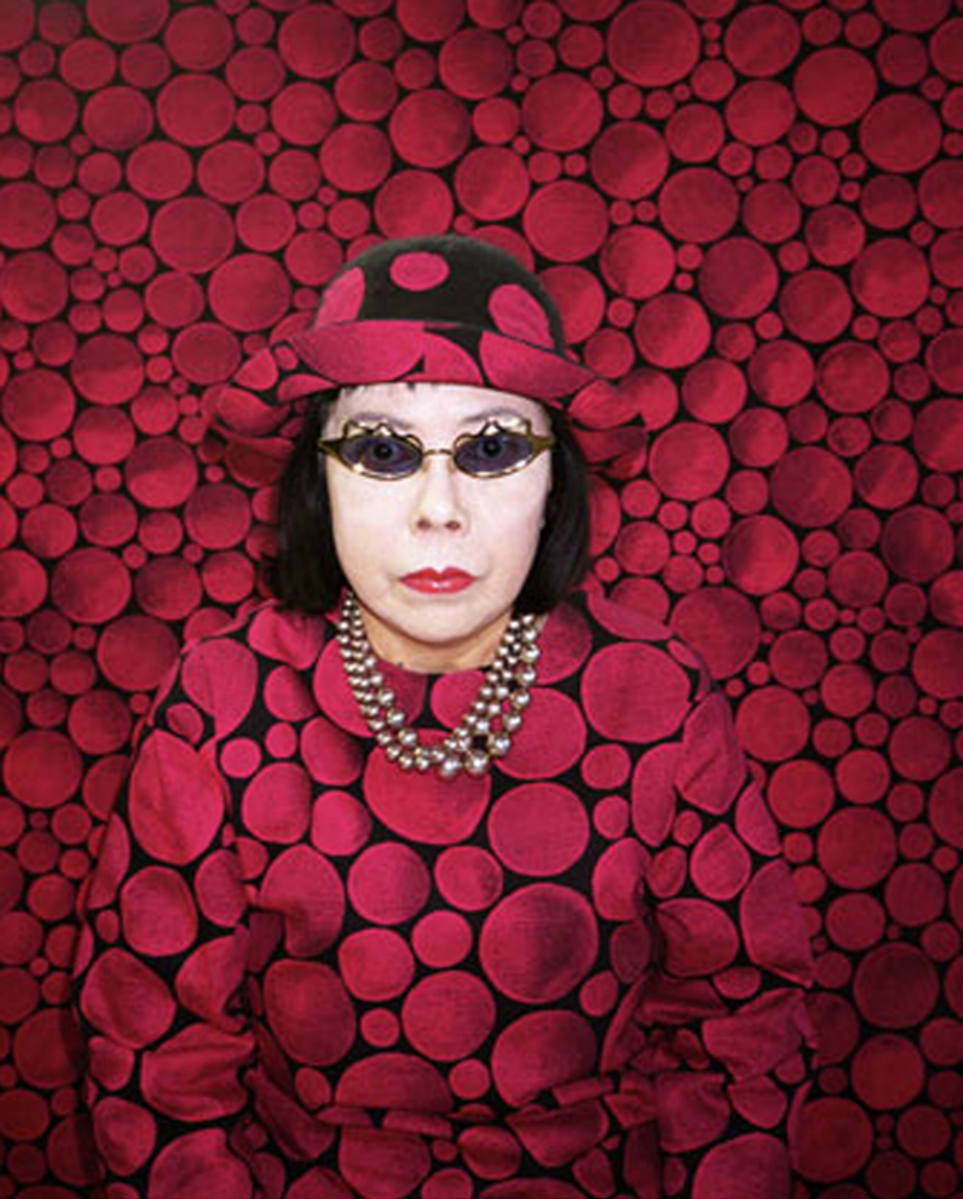 Solve Yayoi Kusama self portrait jigsaw puzzle online with 180 pieces