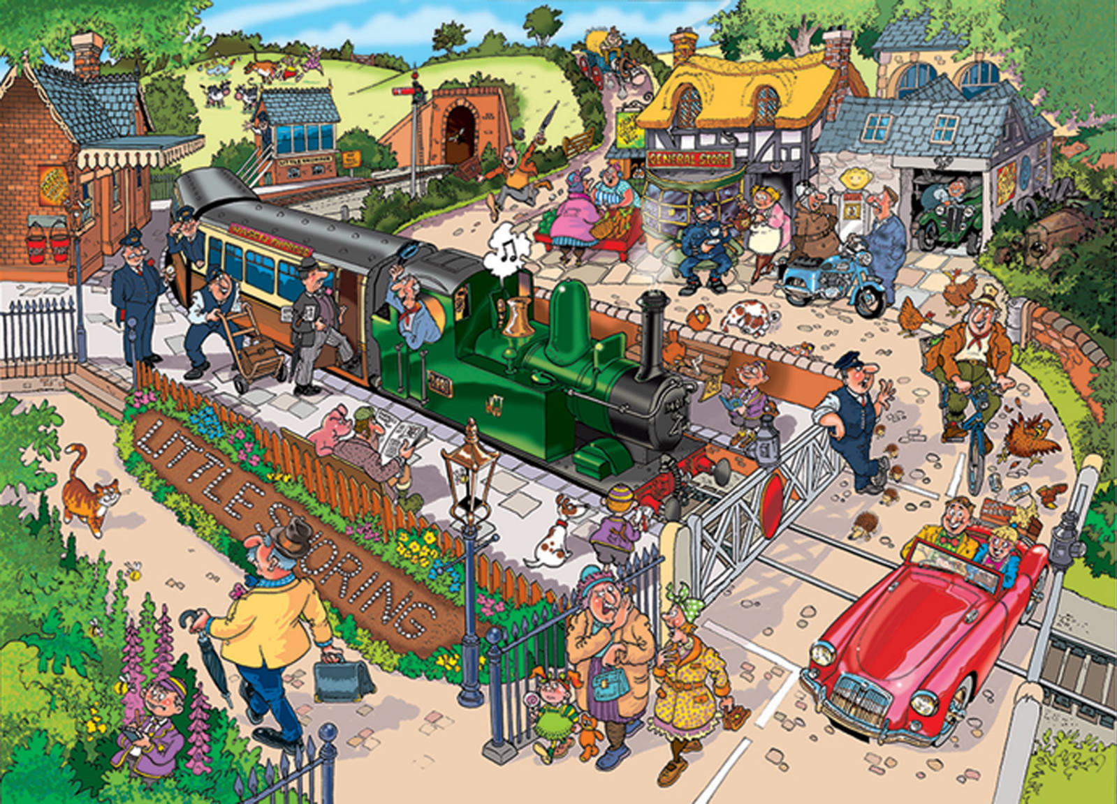 Solve Funny Train Station (small) jigsaw puzzle online with 204 pieces