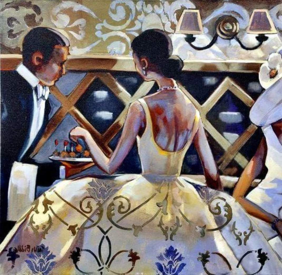 Solve An Evening Reception ~ Trish Biddle (American Artist) jigsaw ...