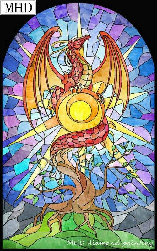 Solve Leadlight Dragon jigsaw puzzle online with 77 pieces