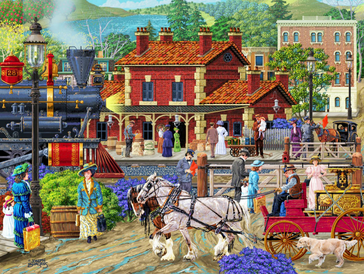 Solve Train station (easy) jigsaw puzzle online with 88 pieces