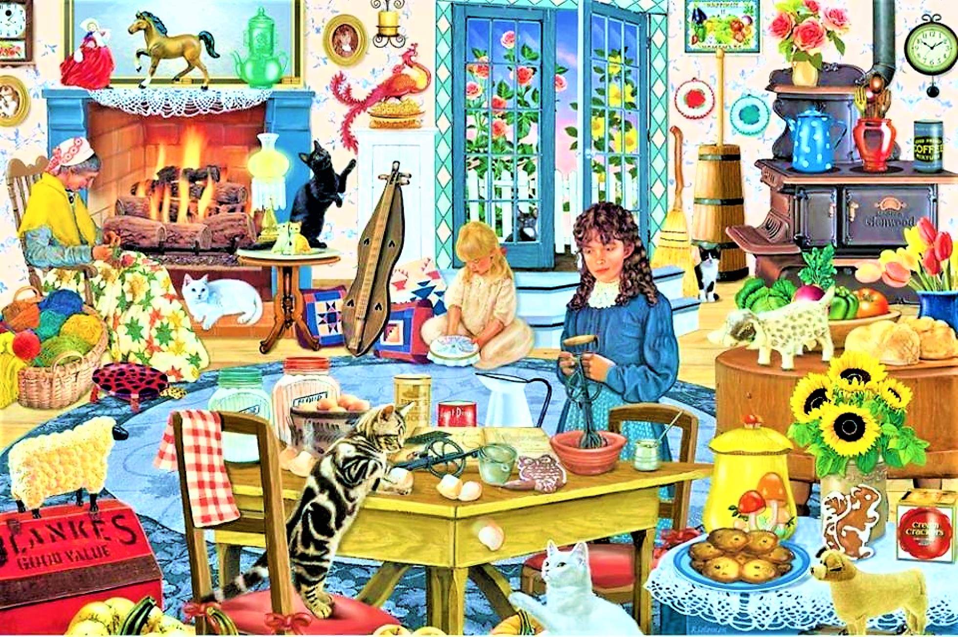 Solve Cozy Clutter of Yesteryear jigsaw puzzle online with 352 pieces