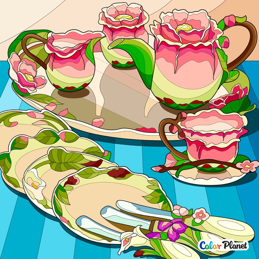 Solve All Set for Tea jigsaw puzzle online with 81 pieces