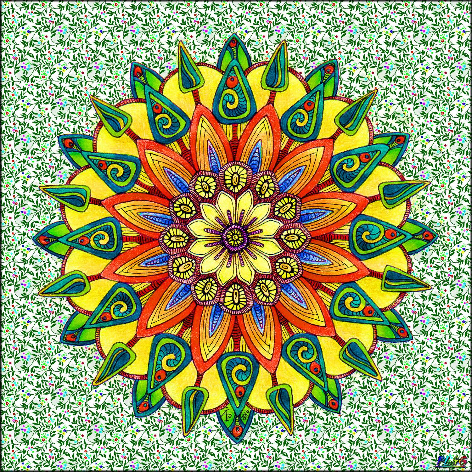 Solve ~Garden Mandela jigsaw puzzle online with 144 pieces