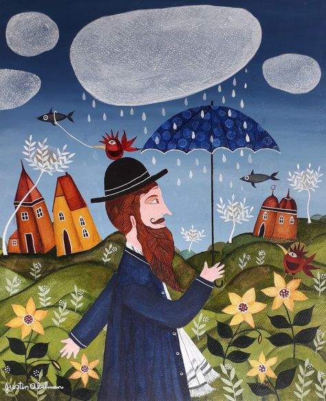 Solve Justin Abelman Art - The Rabbi's Morning Walk jigsaw puzzle ...