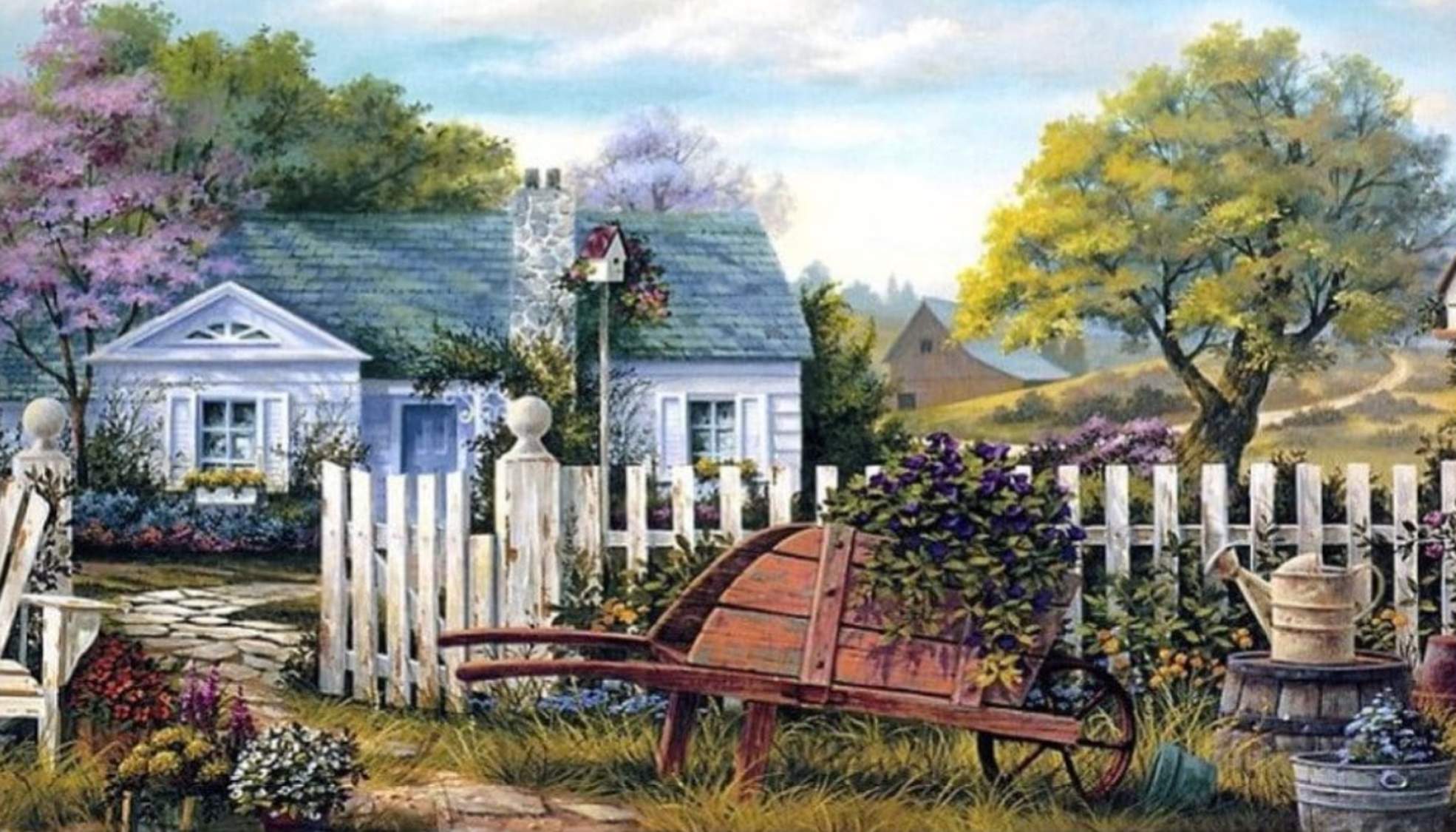 Solve Charming Country Scene jigsaw puzzle online with 153 pieces