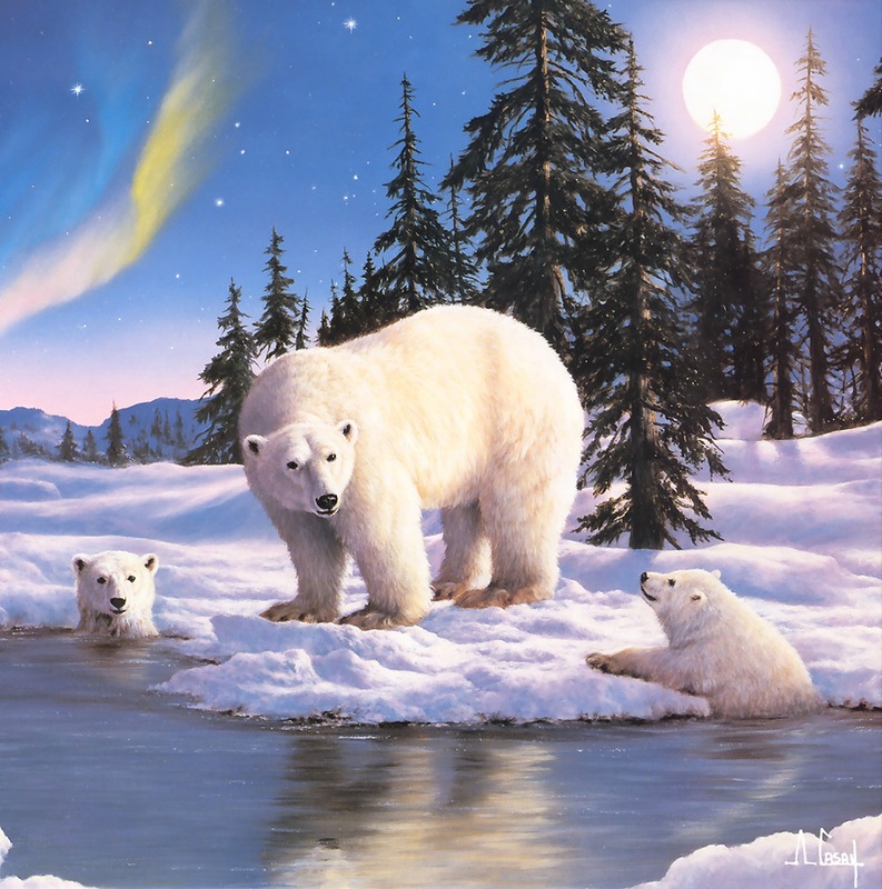 Solve Polar Bears jigsaw puzzle online with 36 pieces