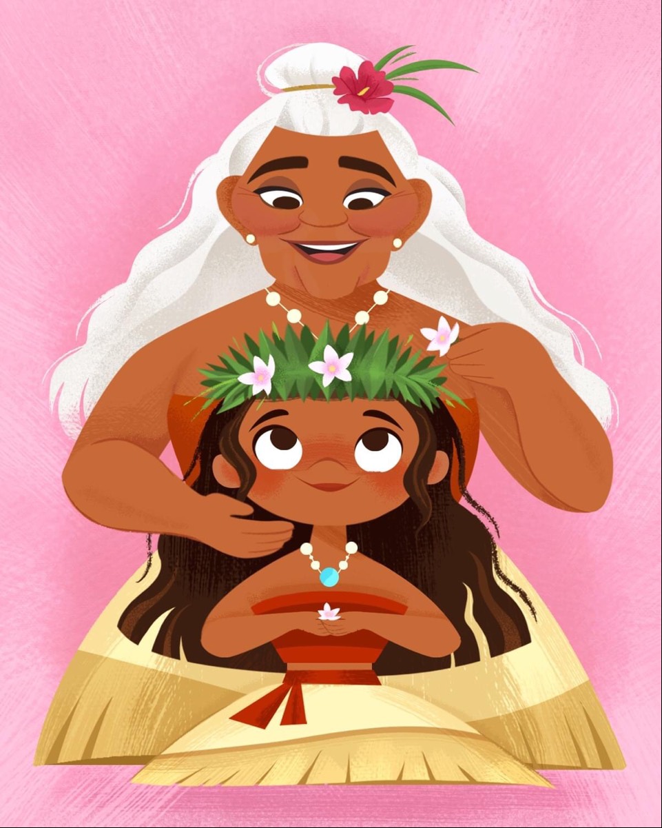 Solve Moana and Grandma Tala jigsaw puzzle online with 270 pieces