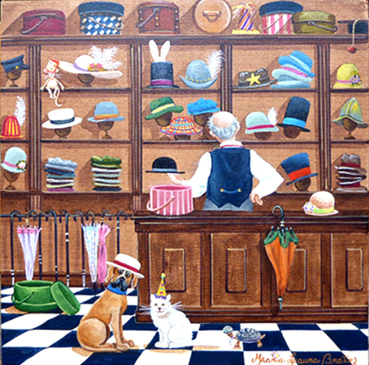 Solve The hat store jigsaw puzzle online with 289 pieces